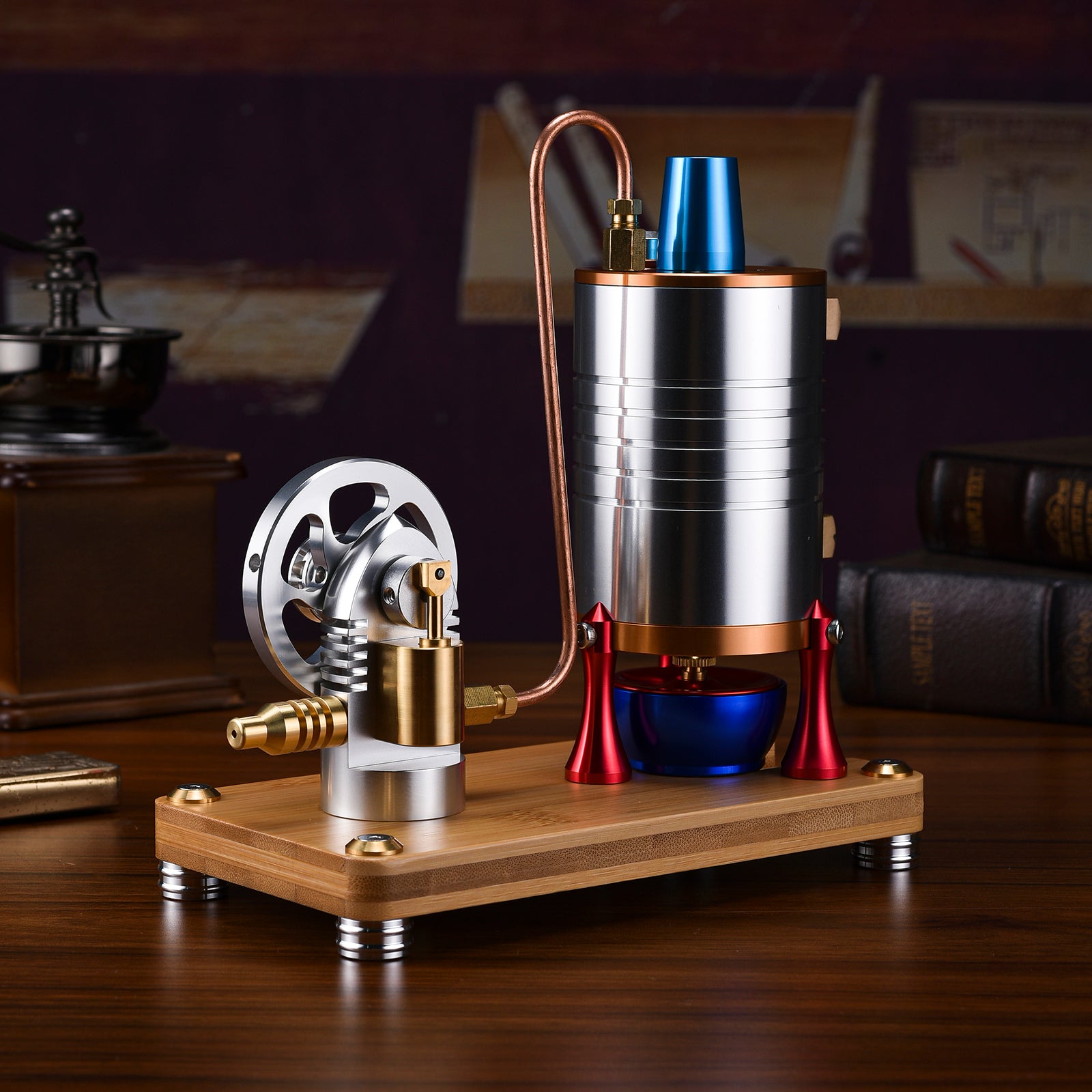 K006 Miniature Vertical Boiler Startable Steam Engine Model DIY Engine ...