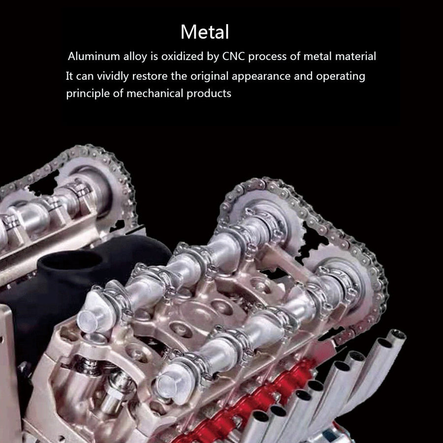 TECHING 1:3 Full Metal V8 Car Engine Model Kit - DIY Mechanical Assemb ...