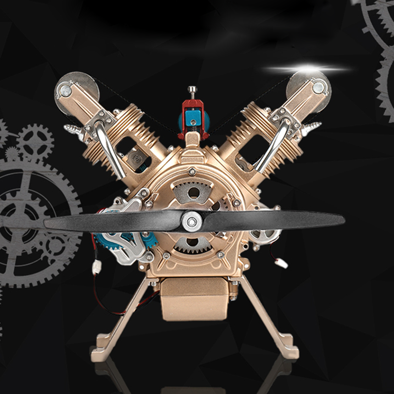 TECHING V2 Engine Assembly Kit Full Metal VTwin Double-Cylinder Engine ...