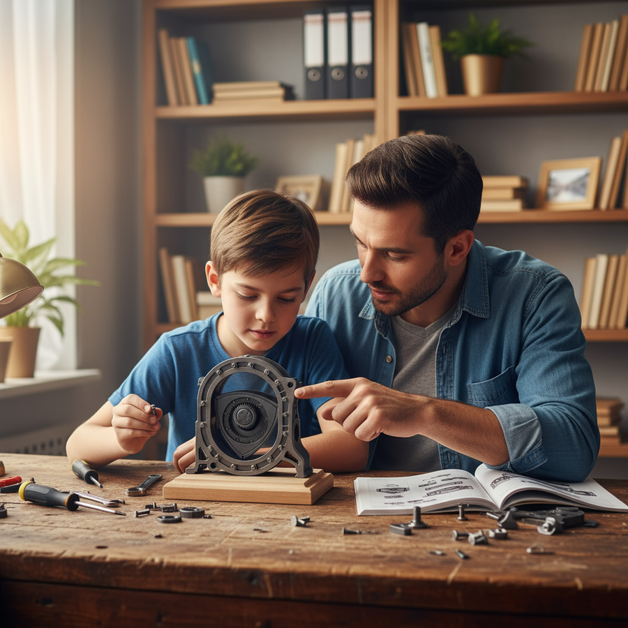 ENGINEKITOR Wankel Engine Model Metal Rotary Engine Kit for Tech Enthu ...